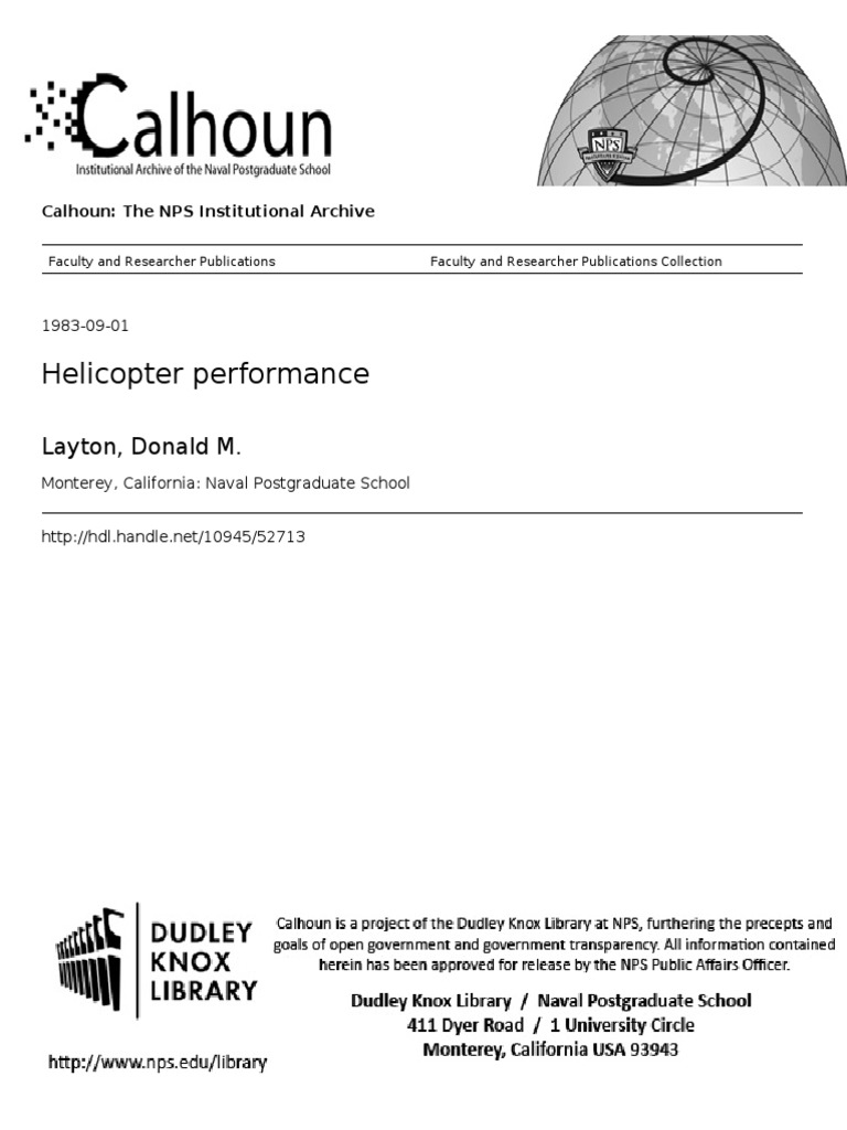 Helicopter Performance: Layton, Donald M | PDF | Helicopter Rotor ...