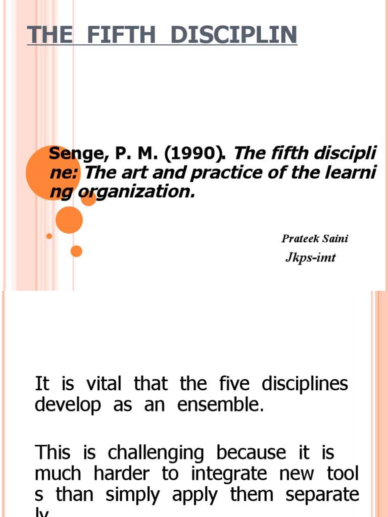 Five Disciplines of Learning Organizations | PDF | Psychological ...