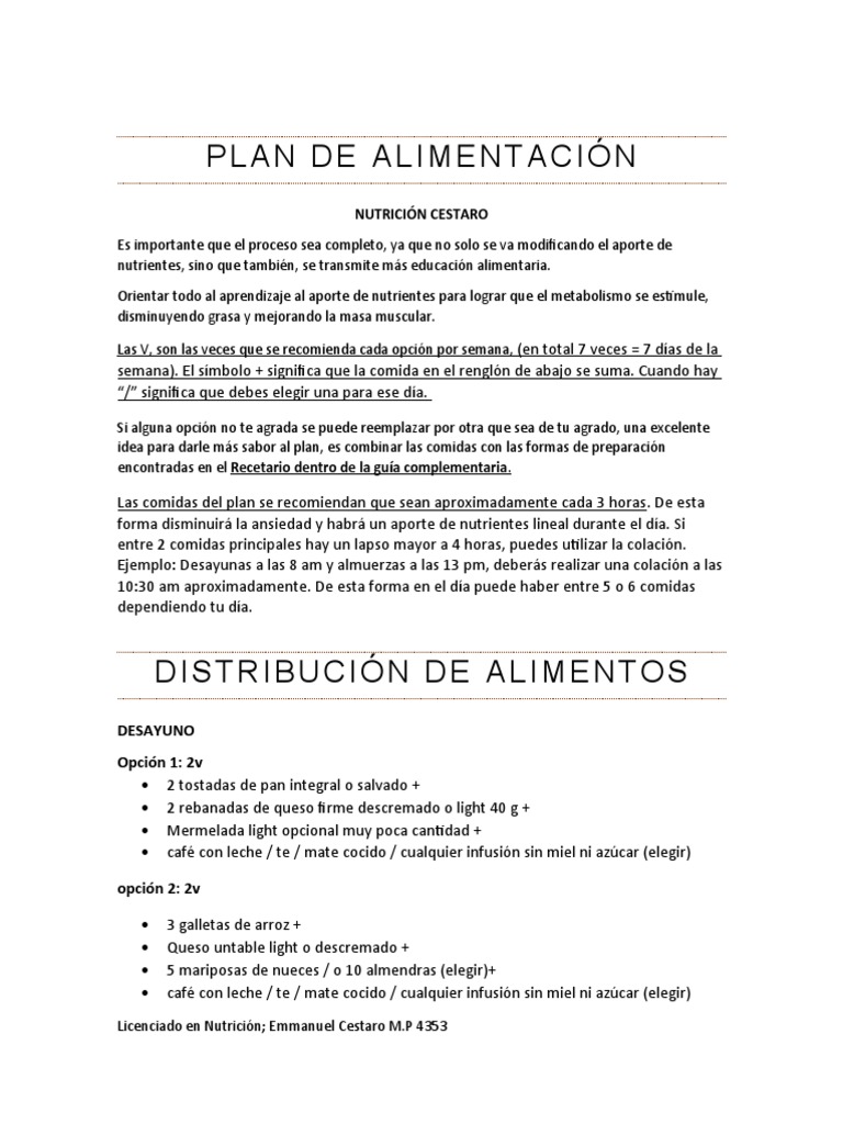 Plan Alimentario Saludable | PDF | Alimentos | Legumbre