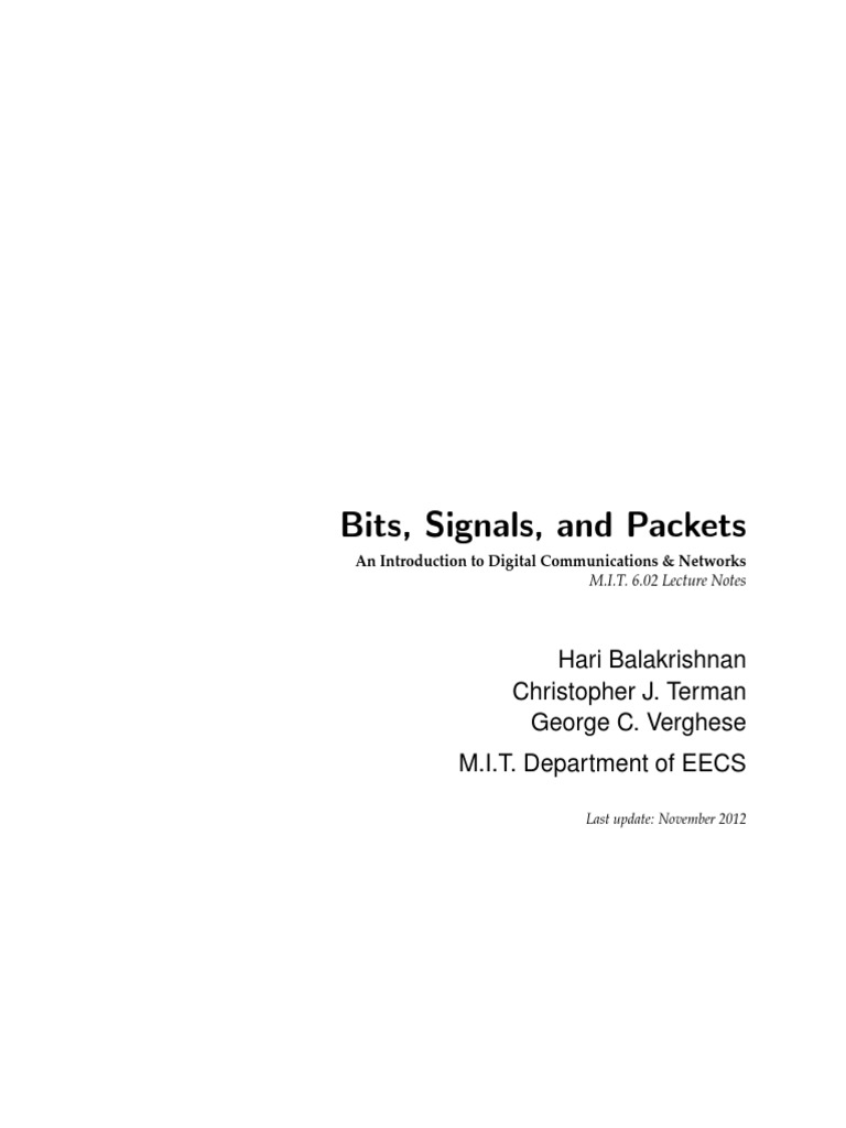 Bits, Signals, and Packets (Introduction To Digital Communicatioins ...