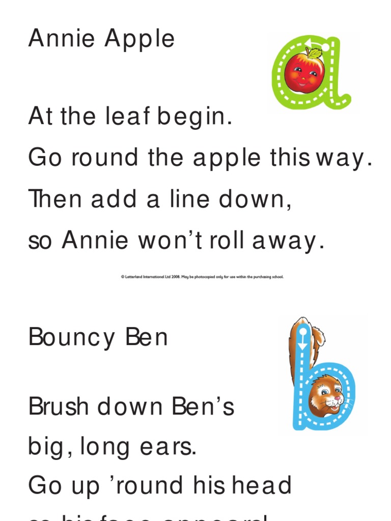 Handwriting - Lyrics Letterland PDF | PDF