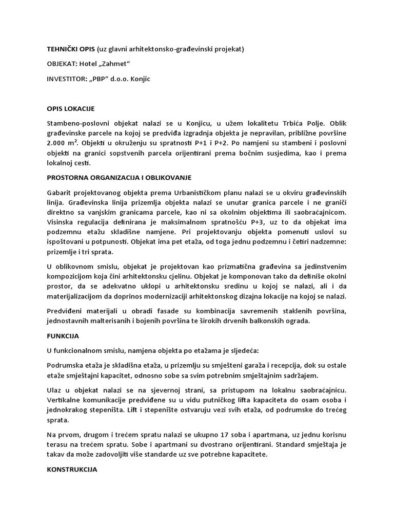 Tehnički Opis | PDF