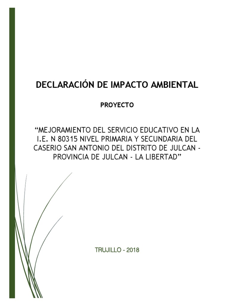 Declaración de Impacto Ambiental - Centro Educativo San Antonio ...