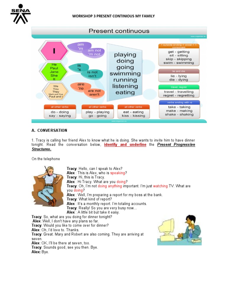 Workshop 3 Present Continuous | PDF | Syntax | Linguistic Morphology