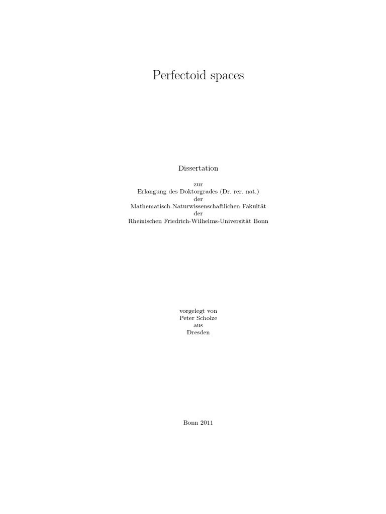 Perfectoid Space | PDF | Field (Mathematics) | Ring (Mathematics)