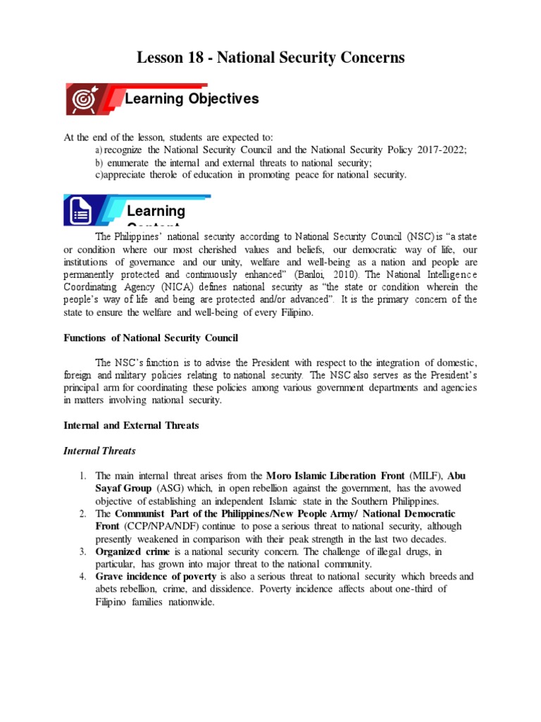 National Security Concerns | PDF | National Security | United States ...