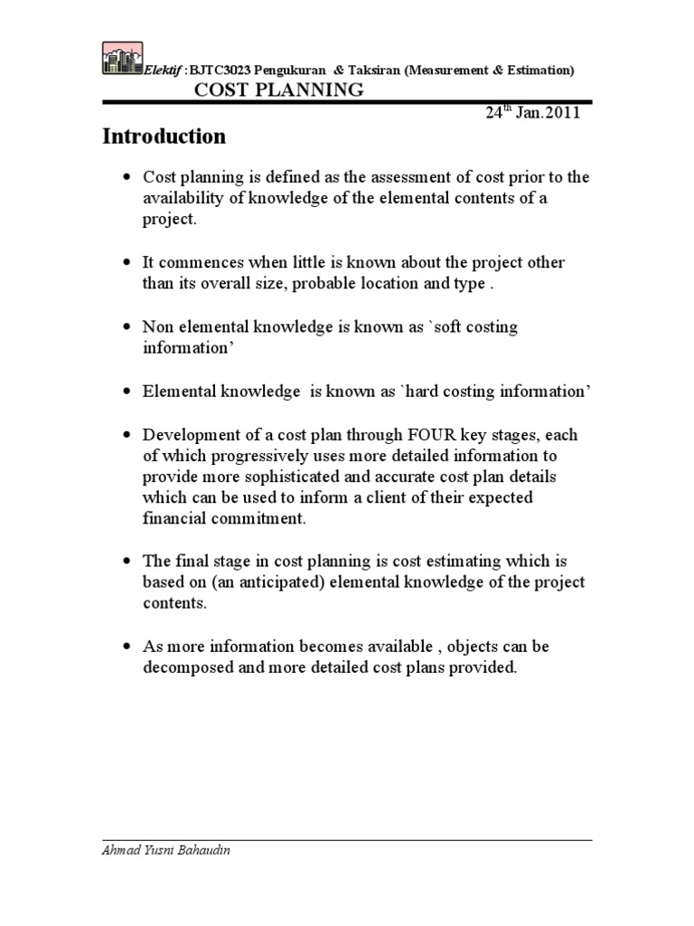 Cost plAN | PDF | Business
