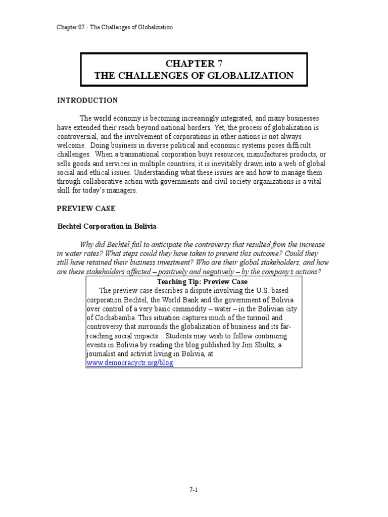 Chapter 07 - The Challenges of Globalization | PDF | Globalization | Public Sphere