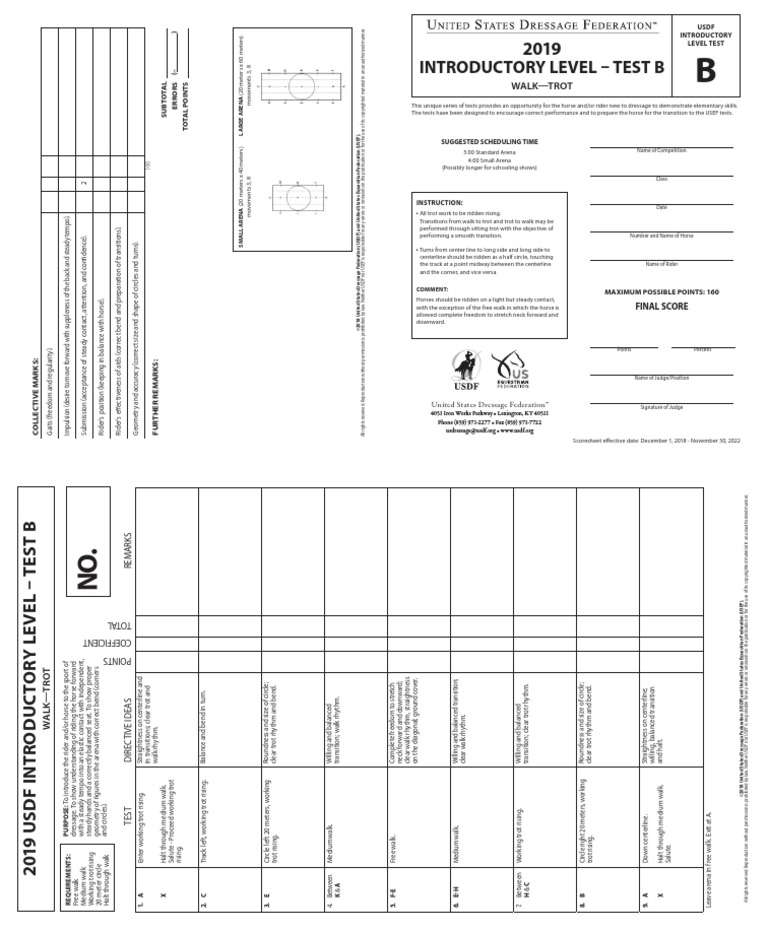 Intro Test B | PDF | Horse Gait | Dressage