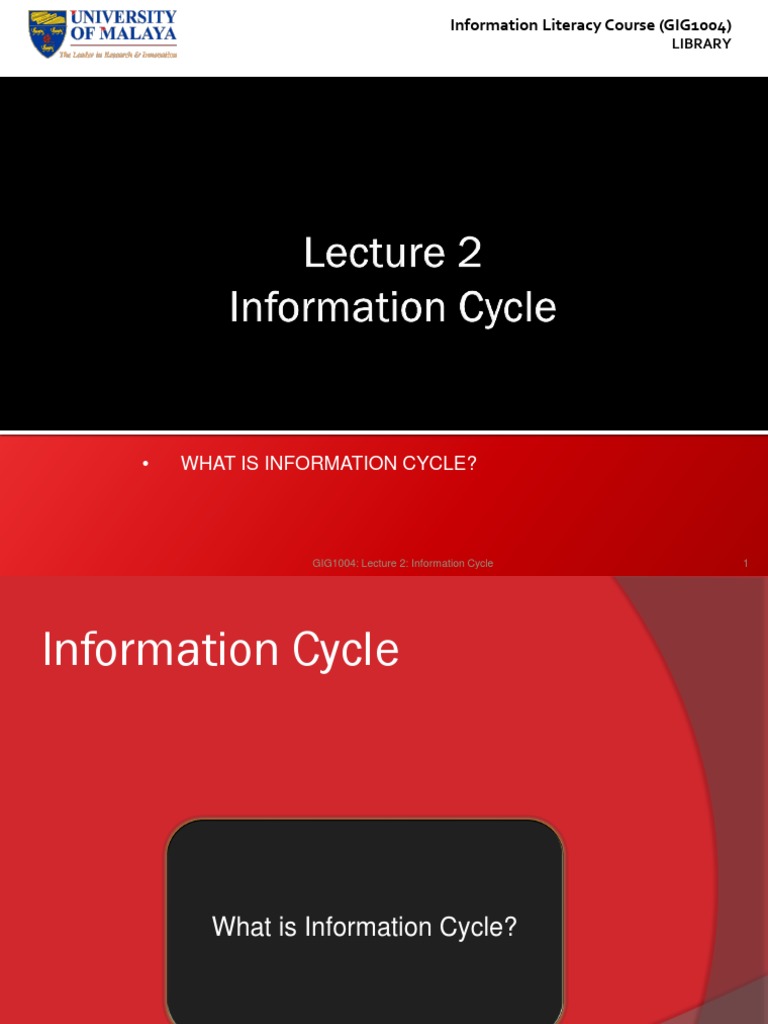 Topic 1 Information Cycle | PDF