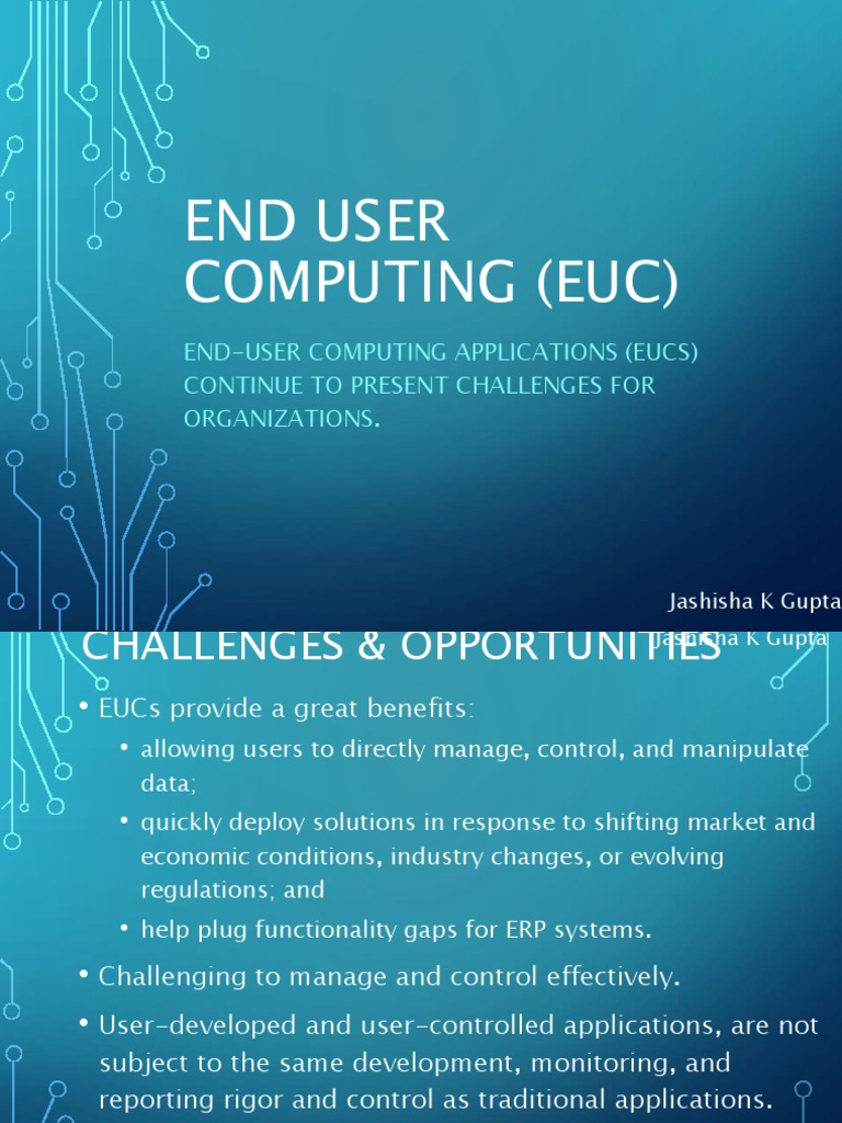 End-User Computing Applications (Eucs) Continue To Present Challenges ...