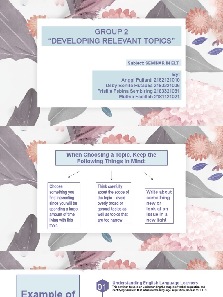 Group 2 "Developing Relevant Topics" | Download Free PDF ...