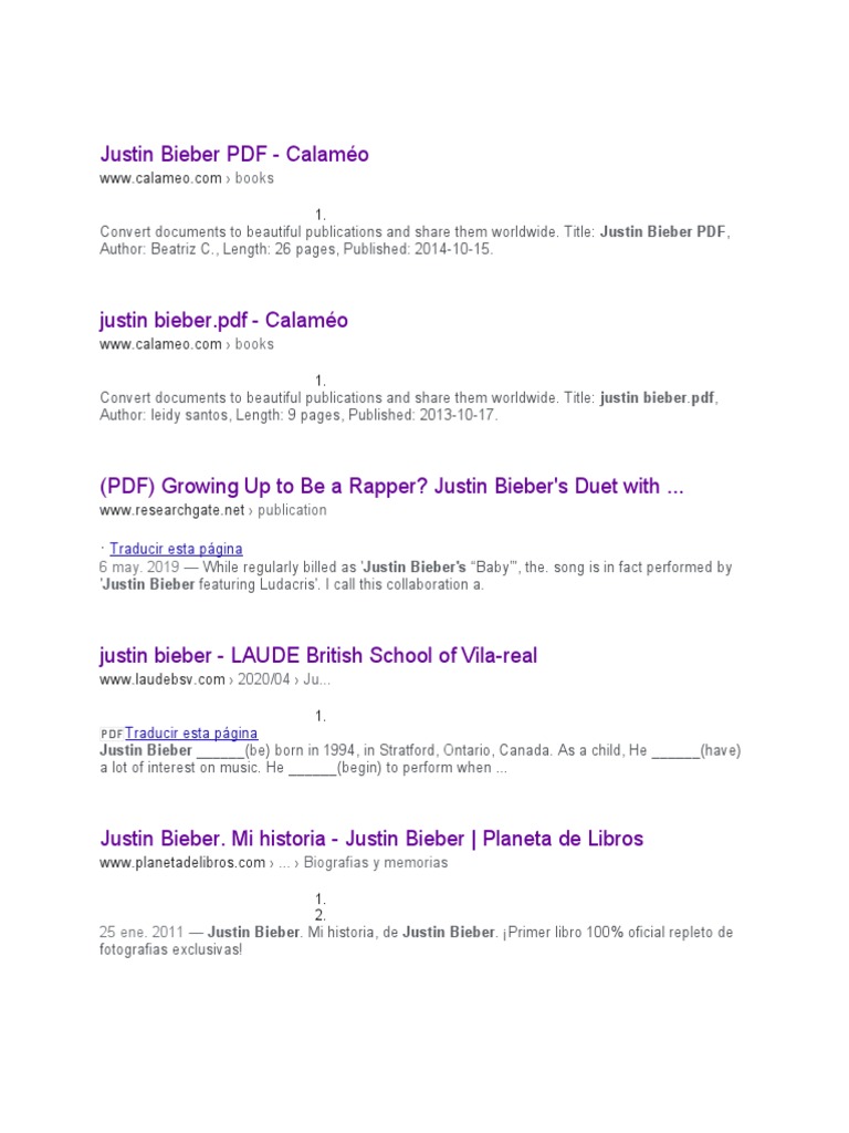 Justin Bieber PDF | PDF