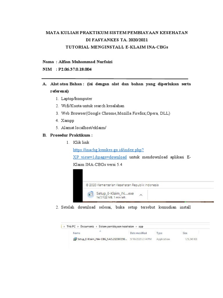 Tutorial Install E-Klaim INA-CBG's | PDF | Komputer