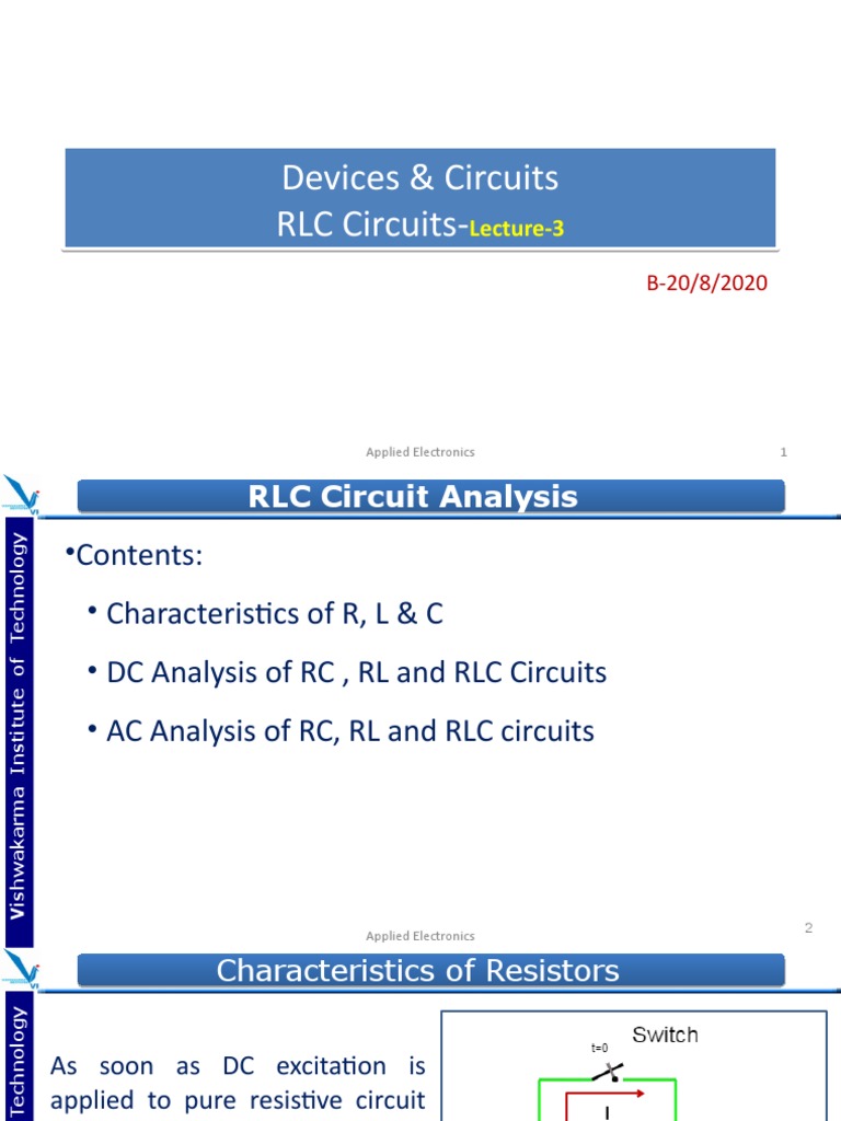 Devices & Circuits RLC Circuits | PDF | Electrical Network | Electronic ...