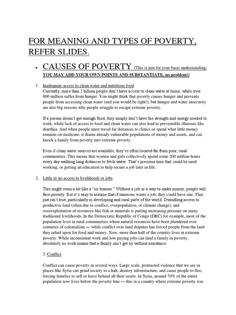 Poverty Reading Pdf Poverty Poverty Homelessness