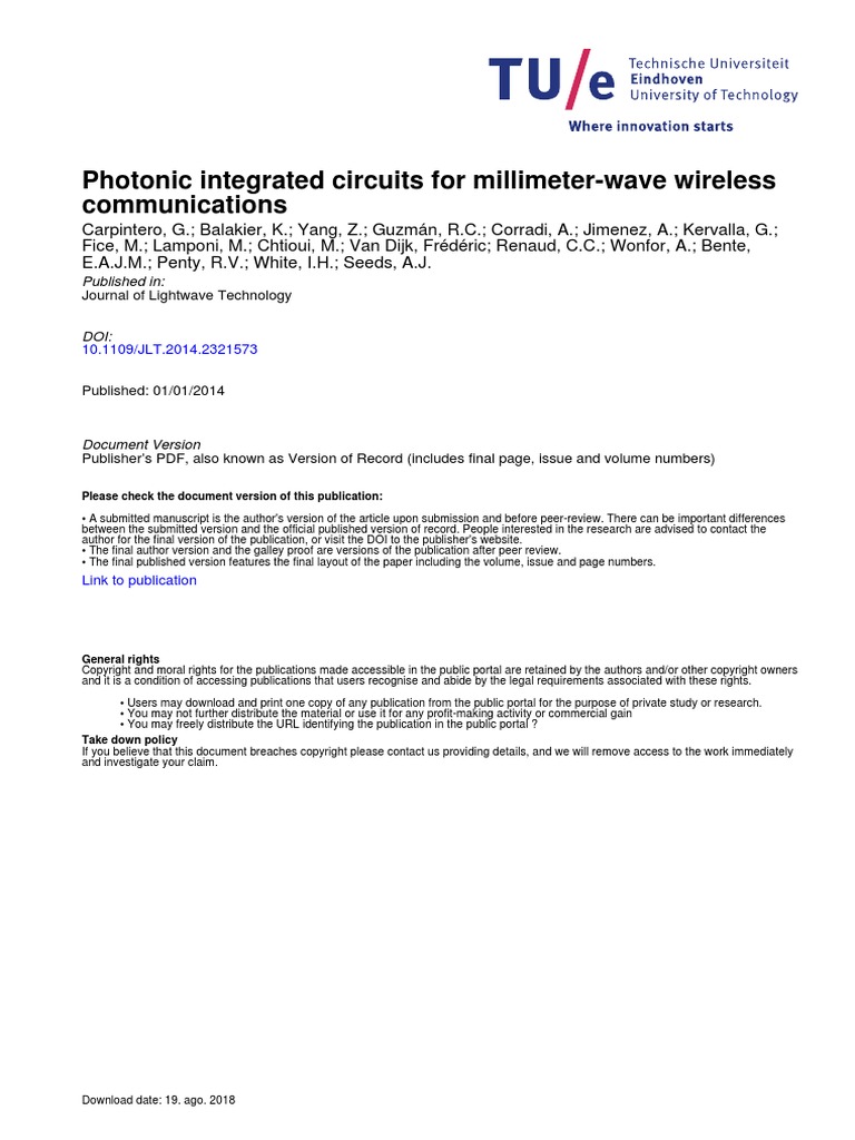 13 - Microwave Photonics | PDF | Photonics | Laser
