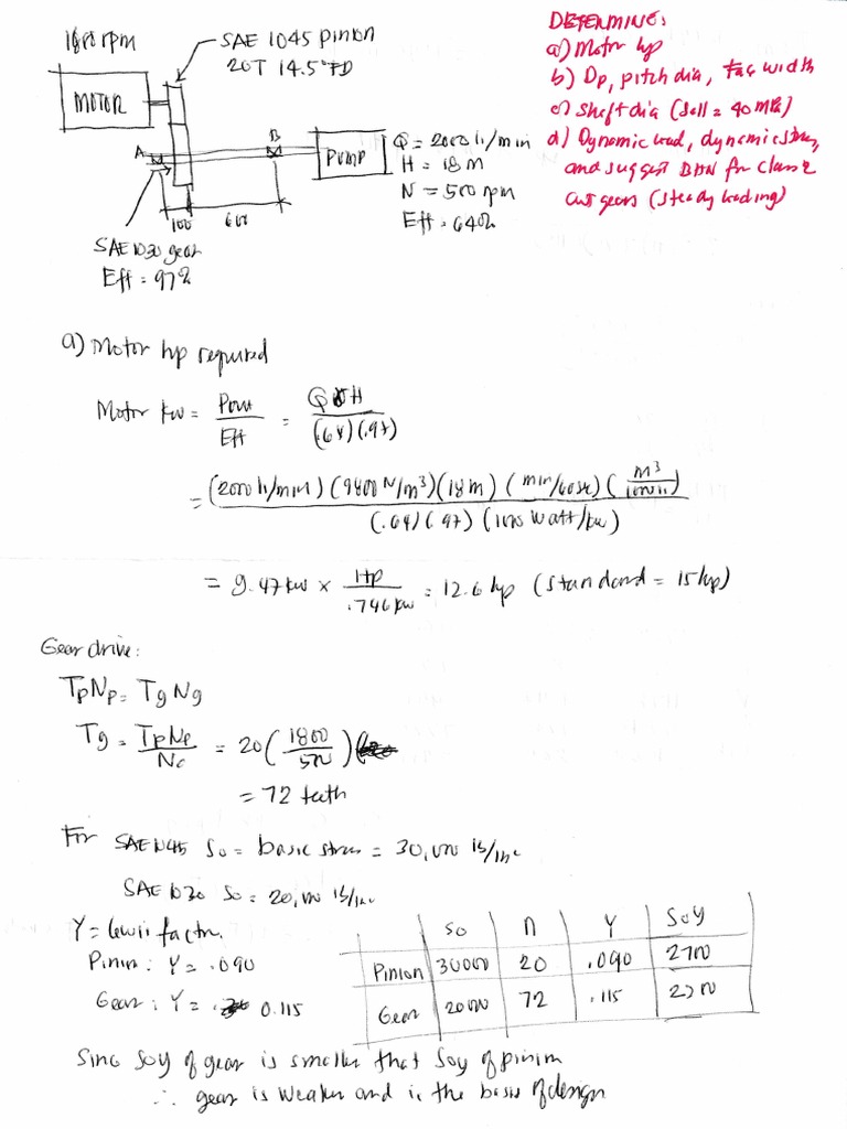 Gears Sample Problems | PDF | Gear | Tools