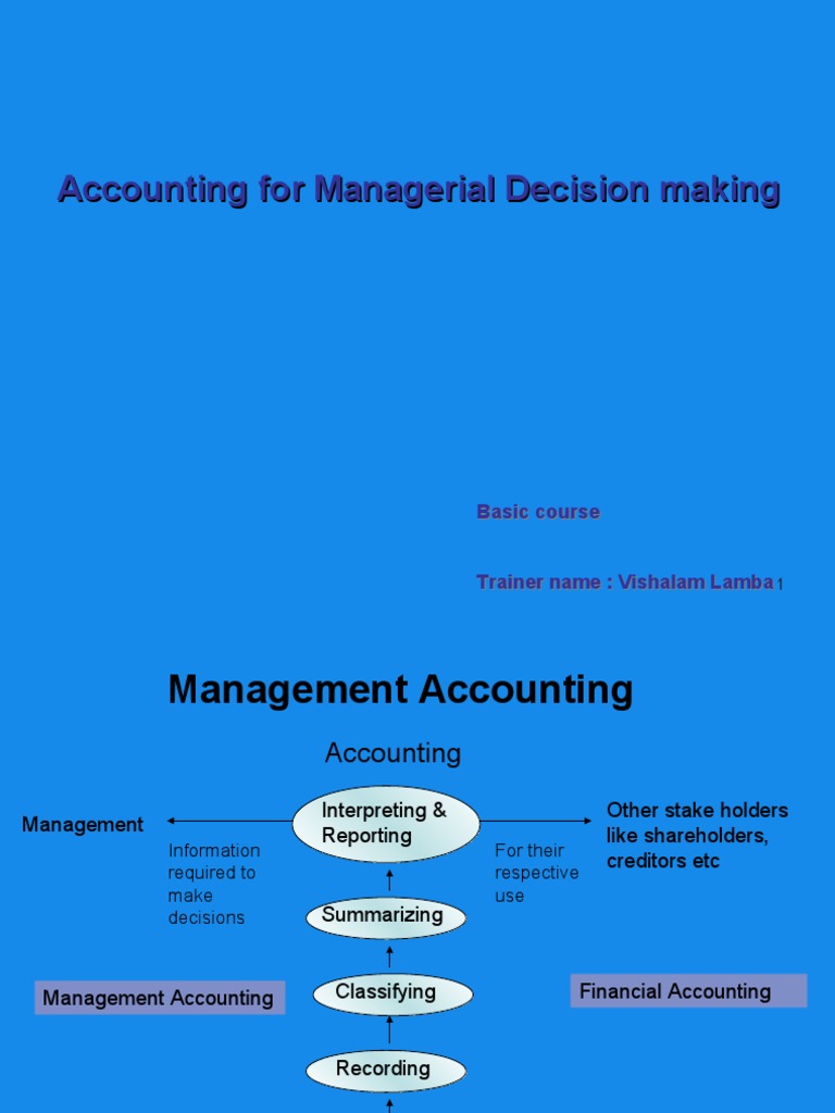 Accounting For Managerial Decision Making | PDF | Debits And Credits ...