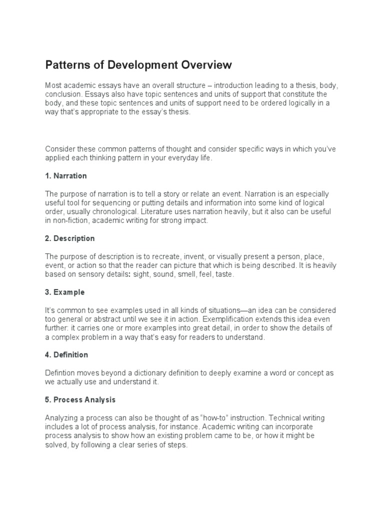Patterns of Development Overview | PDF | Essays | Neuropsychological ...