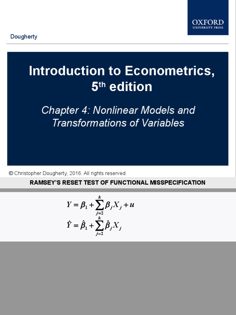 Introduction To Econometrics, 5 Edition: Chapter 4: Nonlinear Models and Transformations of ...