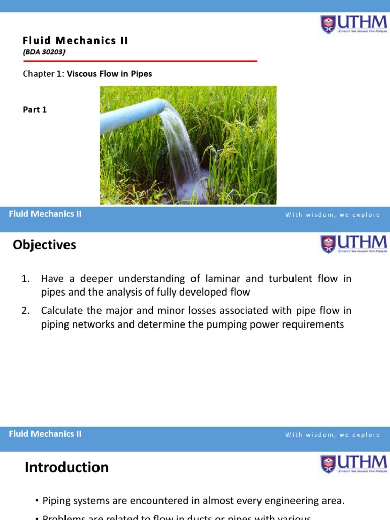 CH 1 Viscous Fluid Flow Part 1 | PDF | Fluid Dynamics | Fluid Mechanics