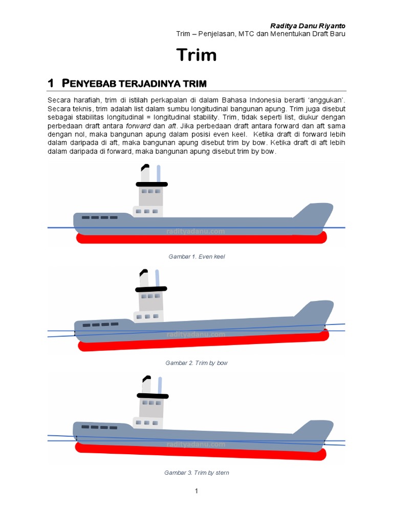 Penjelasan dan Perhitungan Trim Kapal | PDF