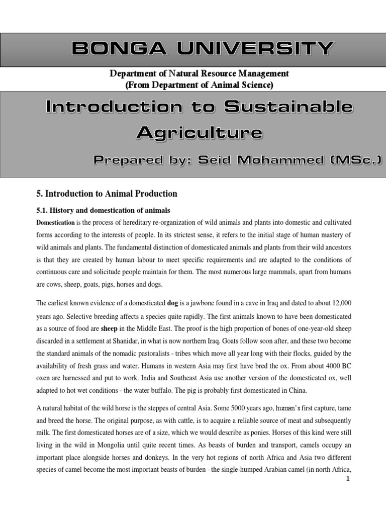 Introduction To Sustainable Agriculture, Seid Mohammed, Bonga ...