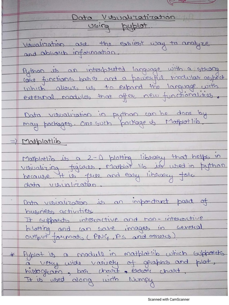 Data Visualization Using Pyplot Best Notes | PDF