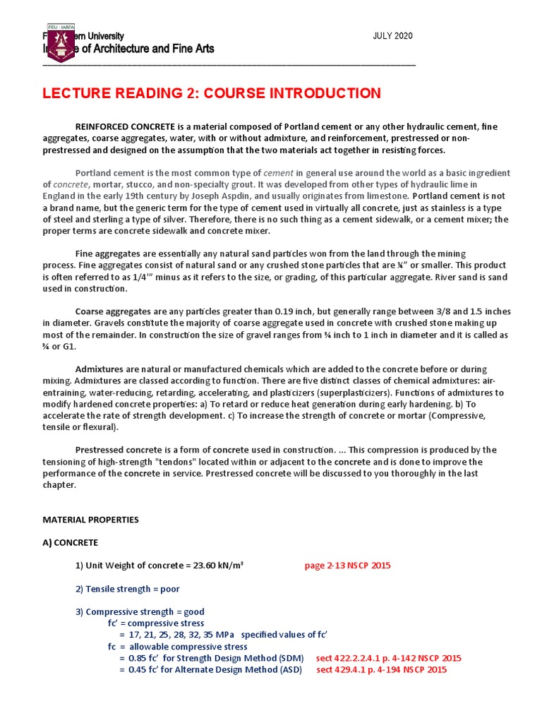 Lecture Reading 2: Course Introduction: Institute of Architecture and ...