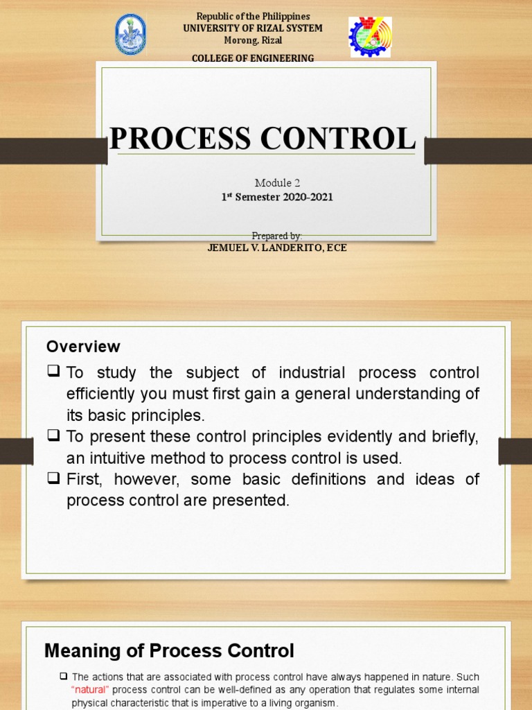 Process Control: University of Rizal System | PDF | Control Theory ...