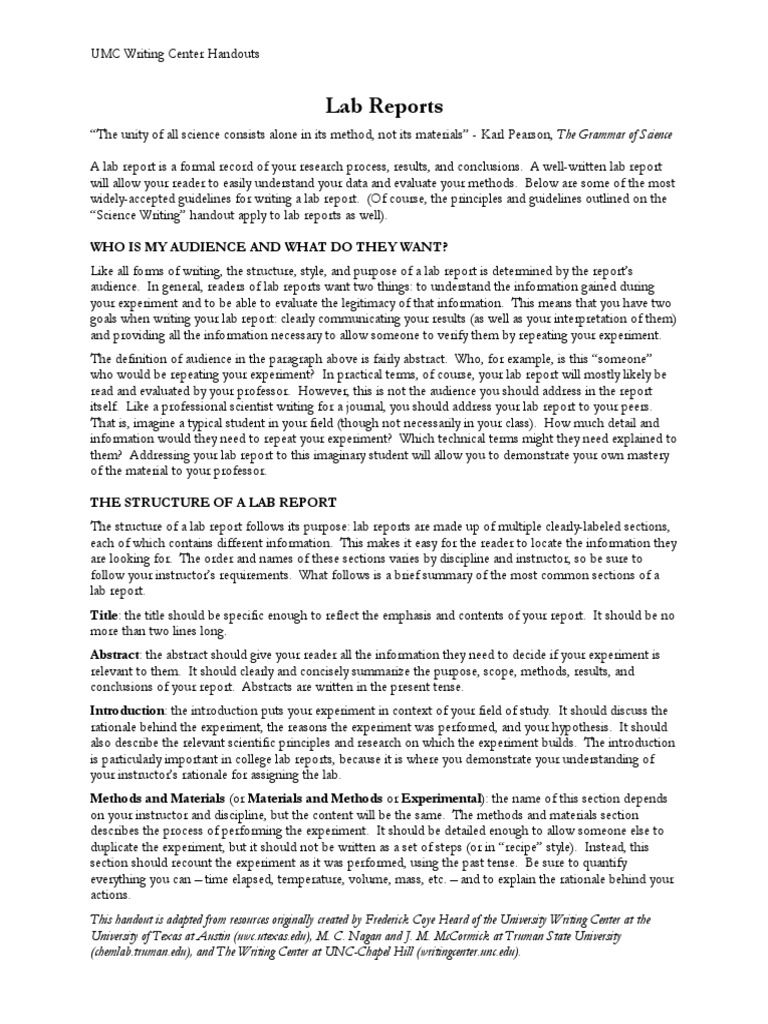 Lab Reports | Download Free PDF | Experiment | Citation