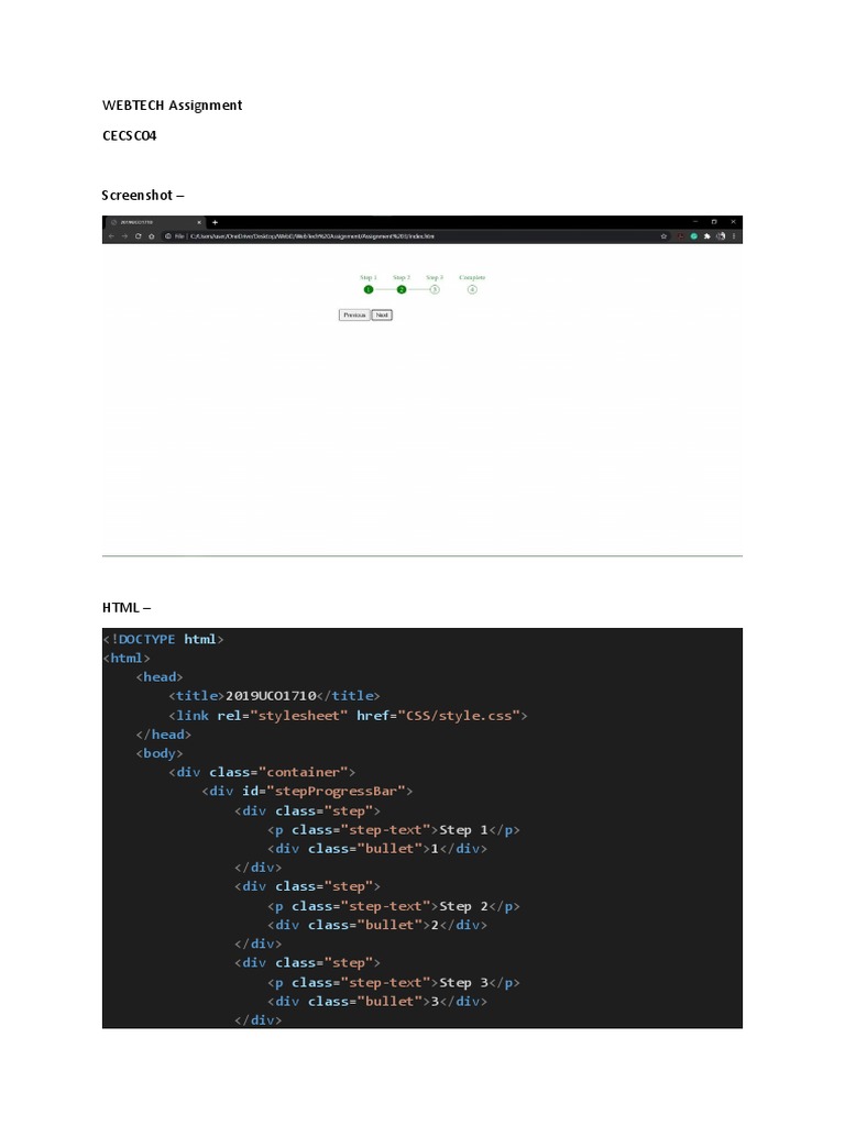 WEBTECH Assignment Cecsc04 | PDF | World Wide Web Consortium Standards | Software Development