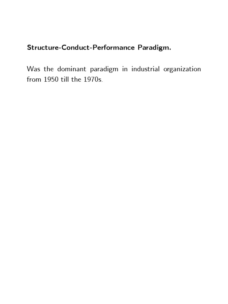 Structure Conduct Performance 1 | PDF | Market Power | Oligopoly