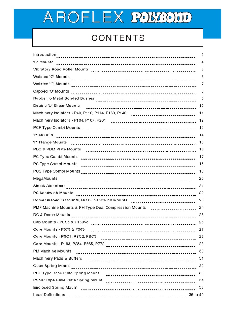 Polybond Mounts Catalogue | PDF | Mechanical Engineering | Manufactured Goods