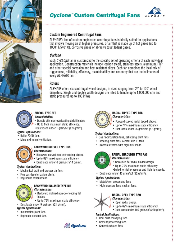 Howden Alphair Cyclone Product | PDF | Bearing (Mechanical) | Stainless ...
