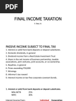 Chapter 5 - Final Income Taxation | PDF | Dividend | Taxes