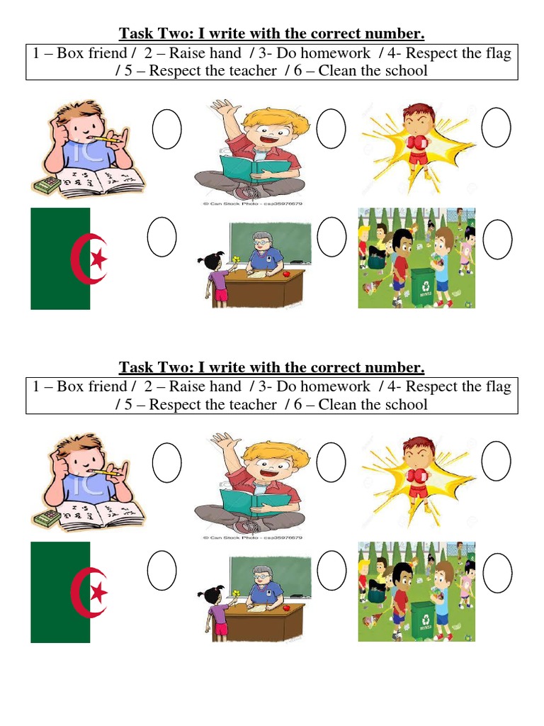 Task Two: I Write With The Correct Number | PDF
