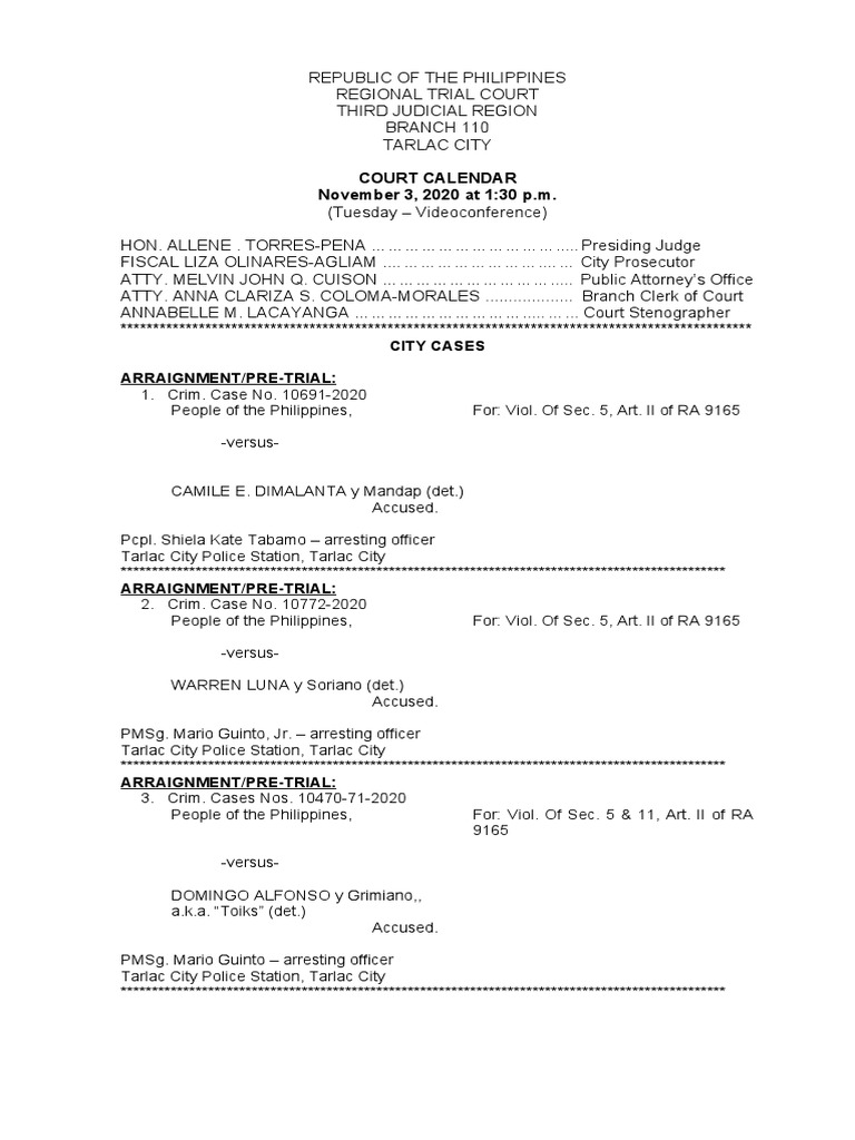 Calendar NOV. 3, 2020 CITY | PDF | Law Enforcement | Crime & Violence