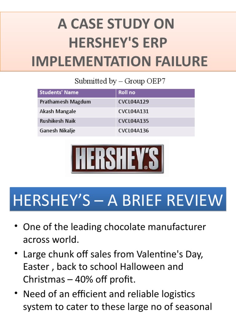 A Case Study On Hershey'S Erp Implementation Failure | PDF | Enterprise Resource Planning ...