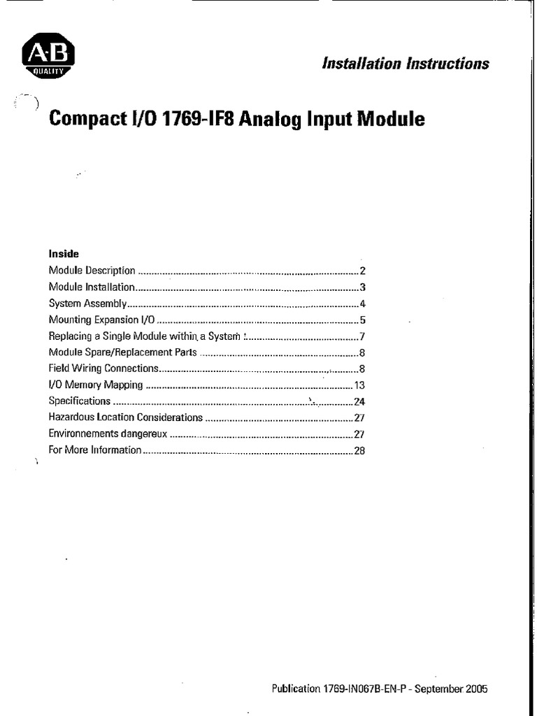 Compact Analog Input Module | PDF
