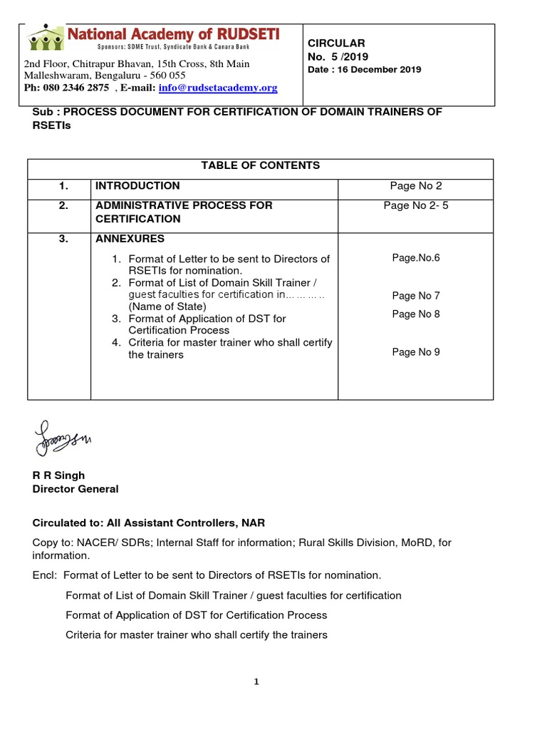 Circular No 5-16122019-DST Certification Process | PDF | Personal ...