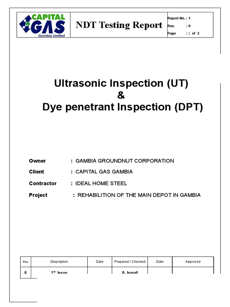 Ultrasonic Inspection (UT) & Dye Penetrant Inspection (DPT) : NDT ...
