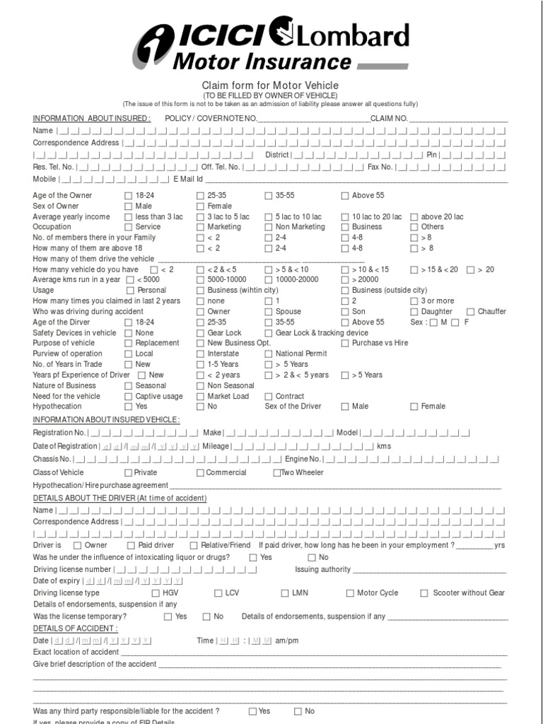 HDFC Revised Claim Form | PDF | Driver's License | Driving