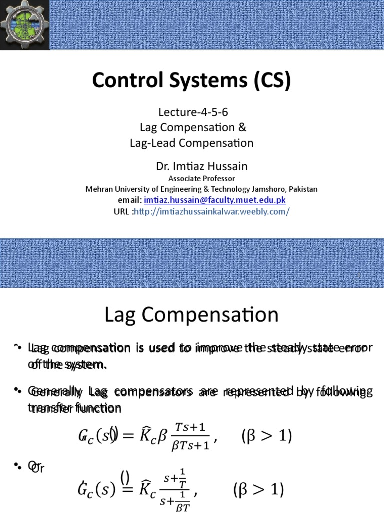 Improving Steady State Error Through Lag Compensation: A Detailed ...