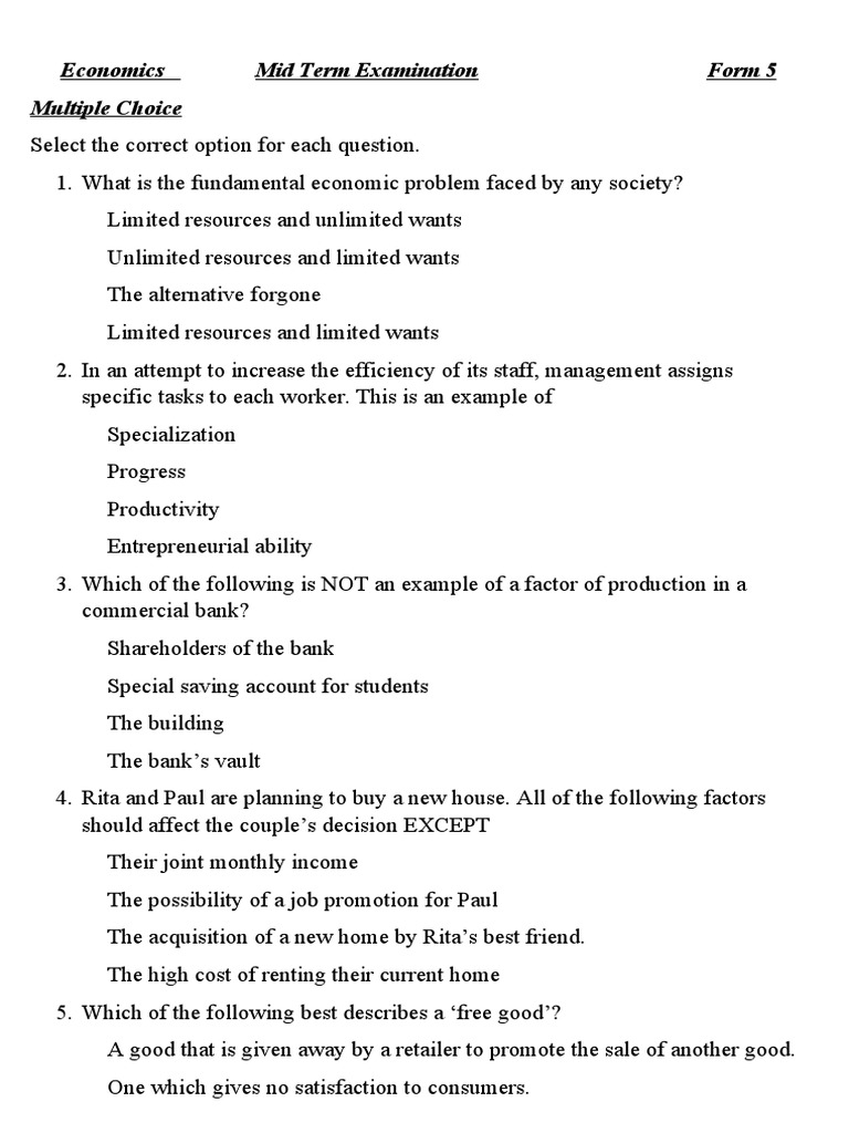 Understanding the Fundamental Economic Concepts: An Analysis of the ...