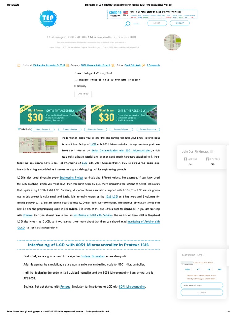 Interfacing of LCD With 8051 Microcontroller in Proteus ISIS - The ... Interfacing of LCD With 8051 Microcontroller in Proteus ISIS - The ...