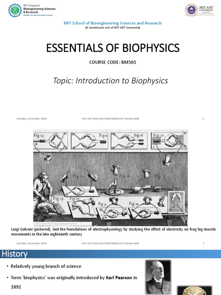 Essentials of Biophysics: Topic: Introduction To Biophysics | PDF ...