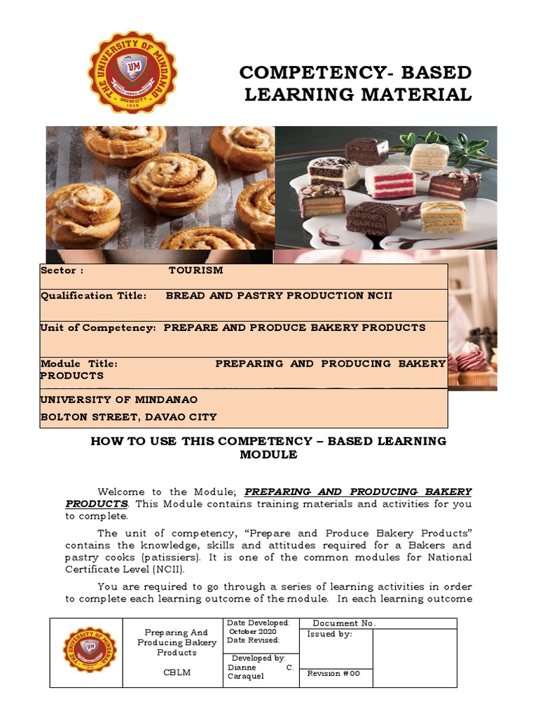 Task 4 Preliminary Pages of CBLM - CARAQUEL, DIANNE | PDF | Cakes | Bakery