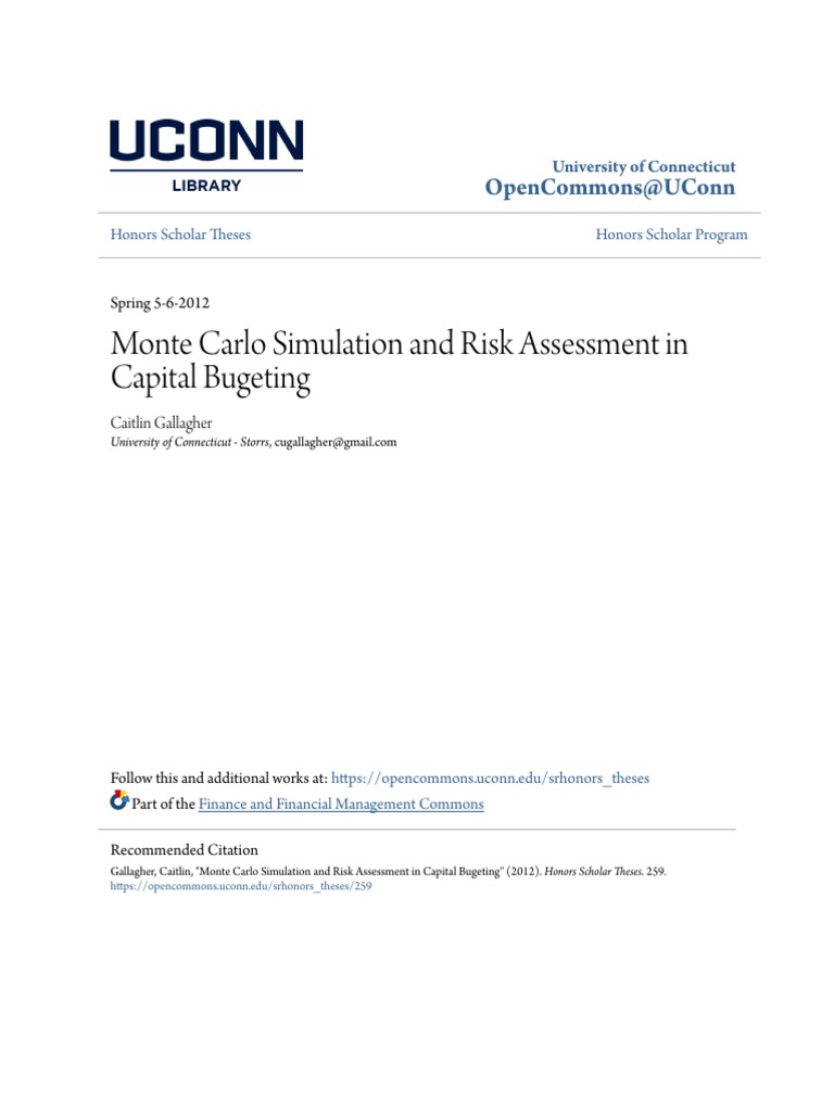 Monte Carlo Simulation and Risk Assessment in Capital Bugeting | PDF ...